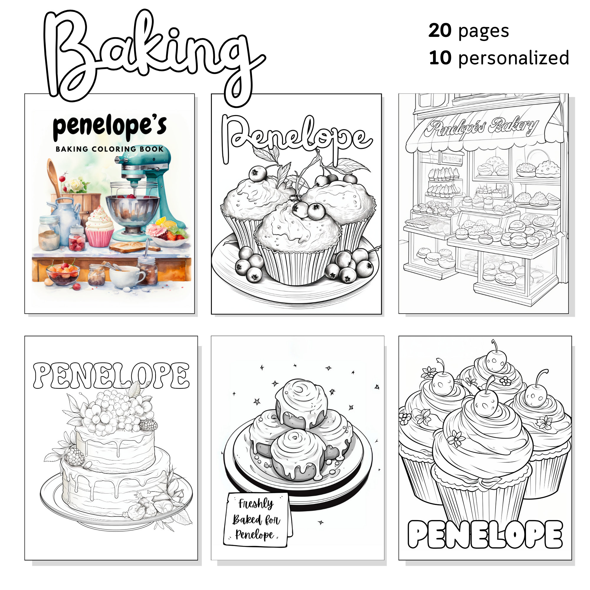 Personalized Gift Coloring BOOK & DOWNLOAD BUNDLE Children's Coloring ...