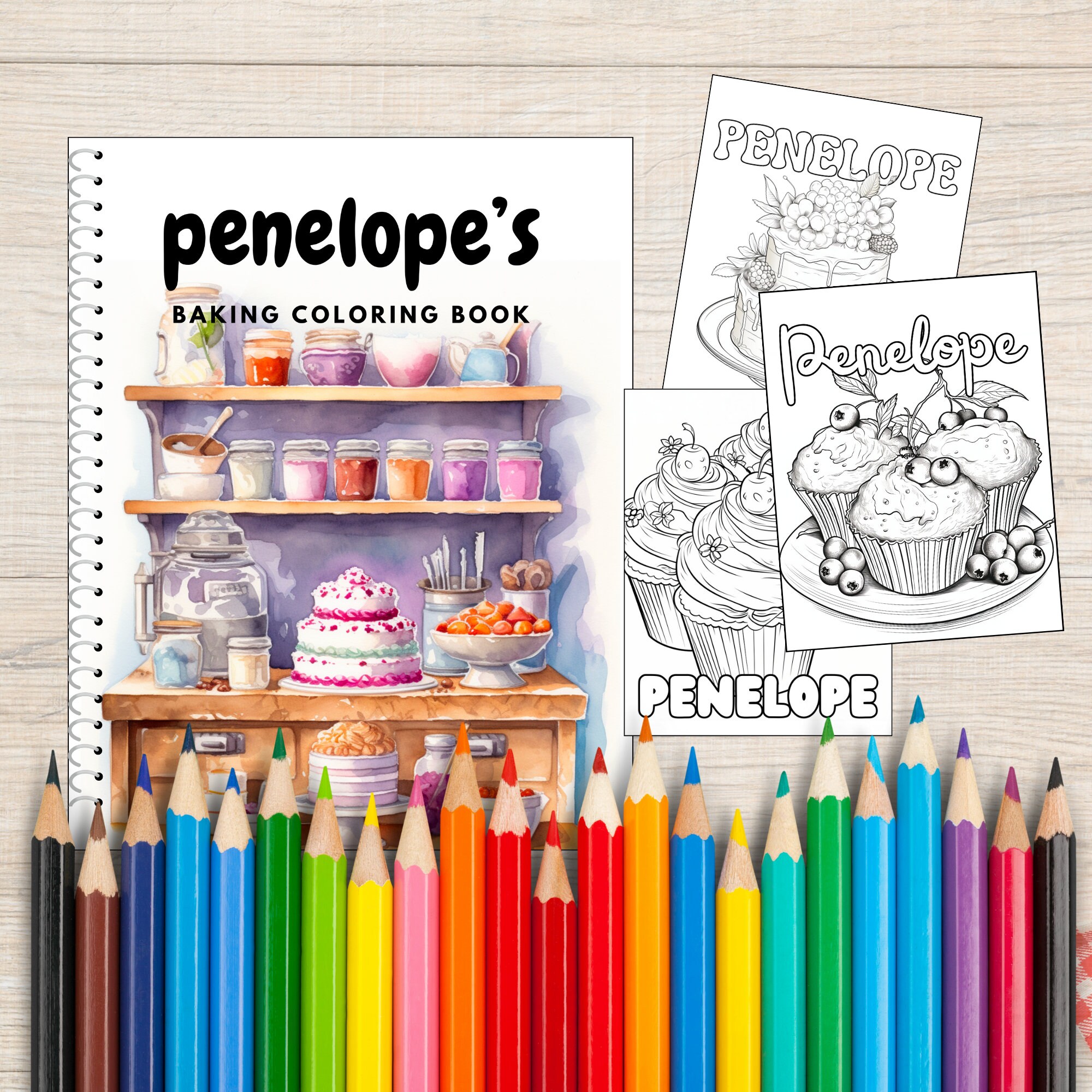 Personalized Gift Baking Coloring Book Custom Kids Gift for Birthdays ...