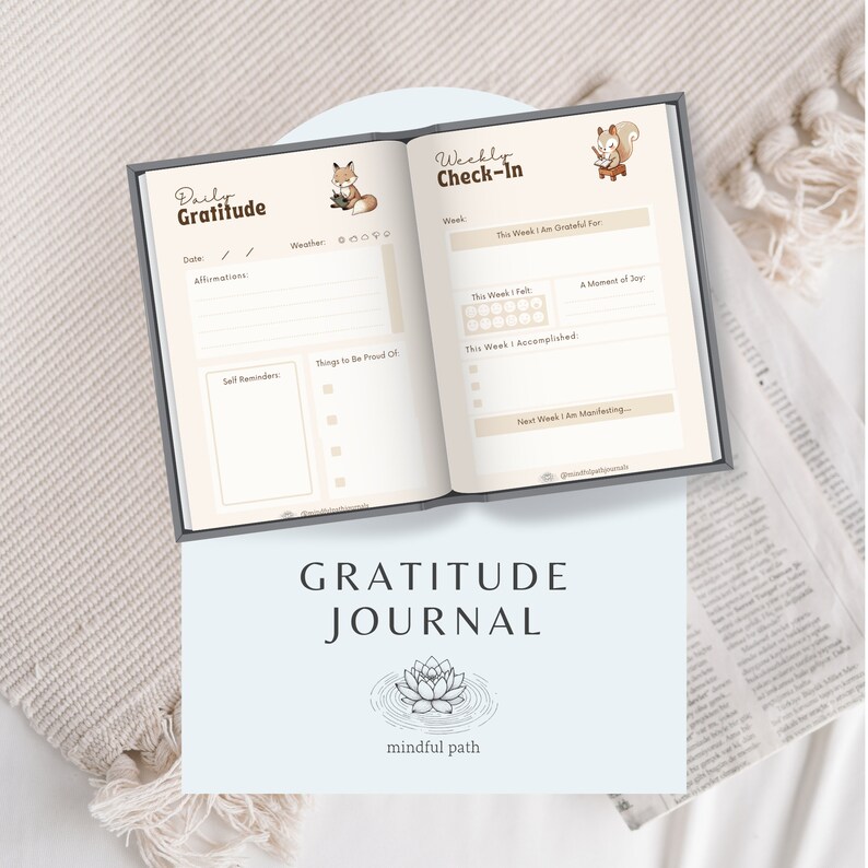 Printable Gratitude Journal, Mindful Reflection, Daily Positivity ...