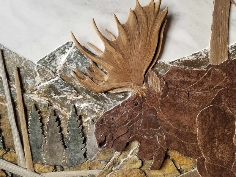 Bull Moose Mosaic,tile Mosaic Artwork, Cut Style Mosaic Moose Wall ...