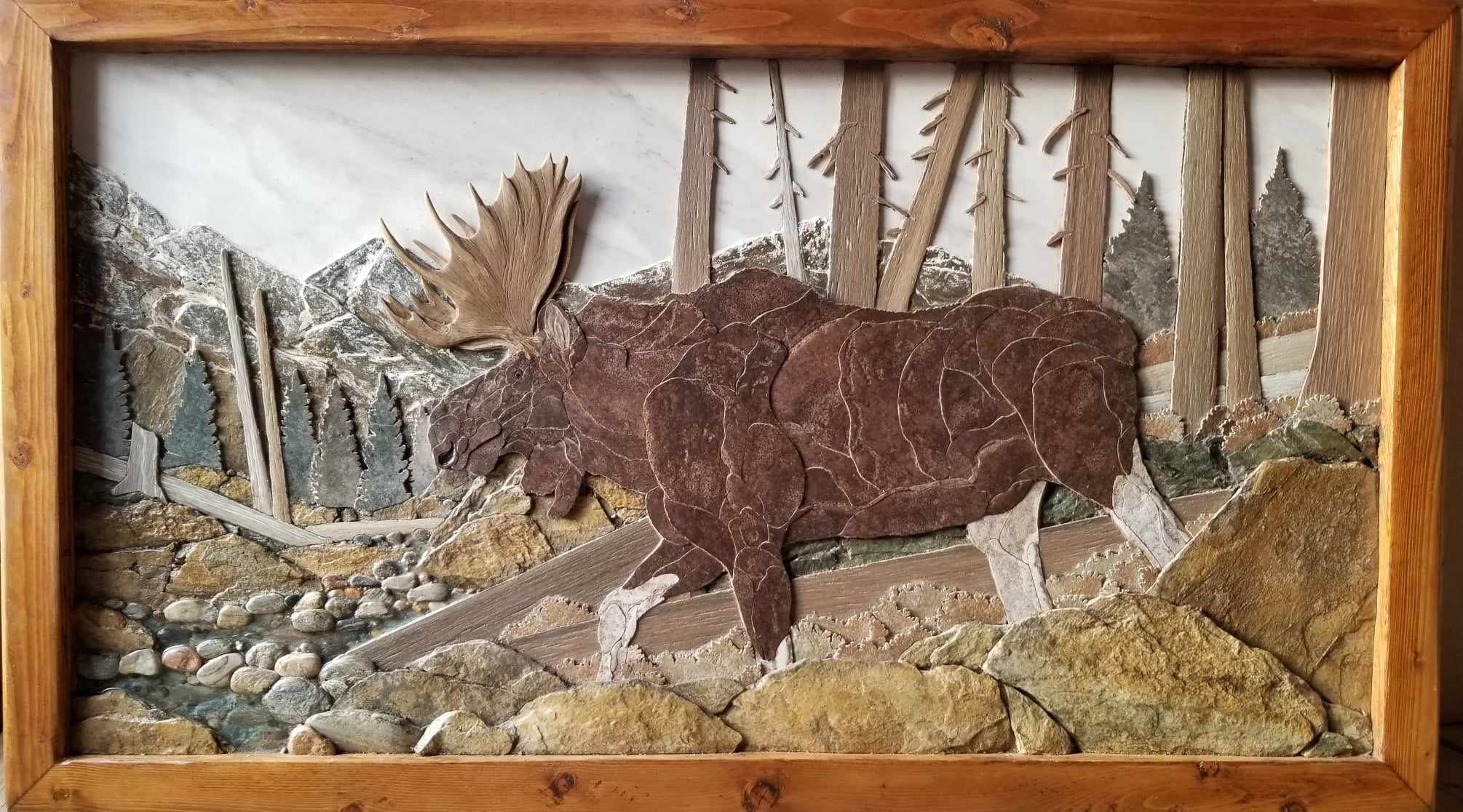 Bull Moose Mosaic,tile Mosaic Artwork, Cut Style Mosaic Moose Wall ...