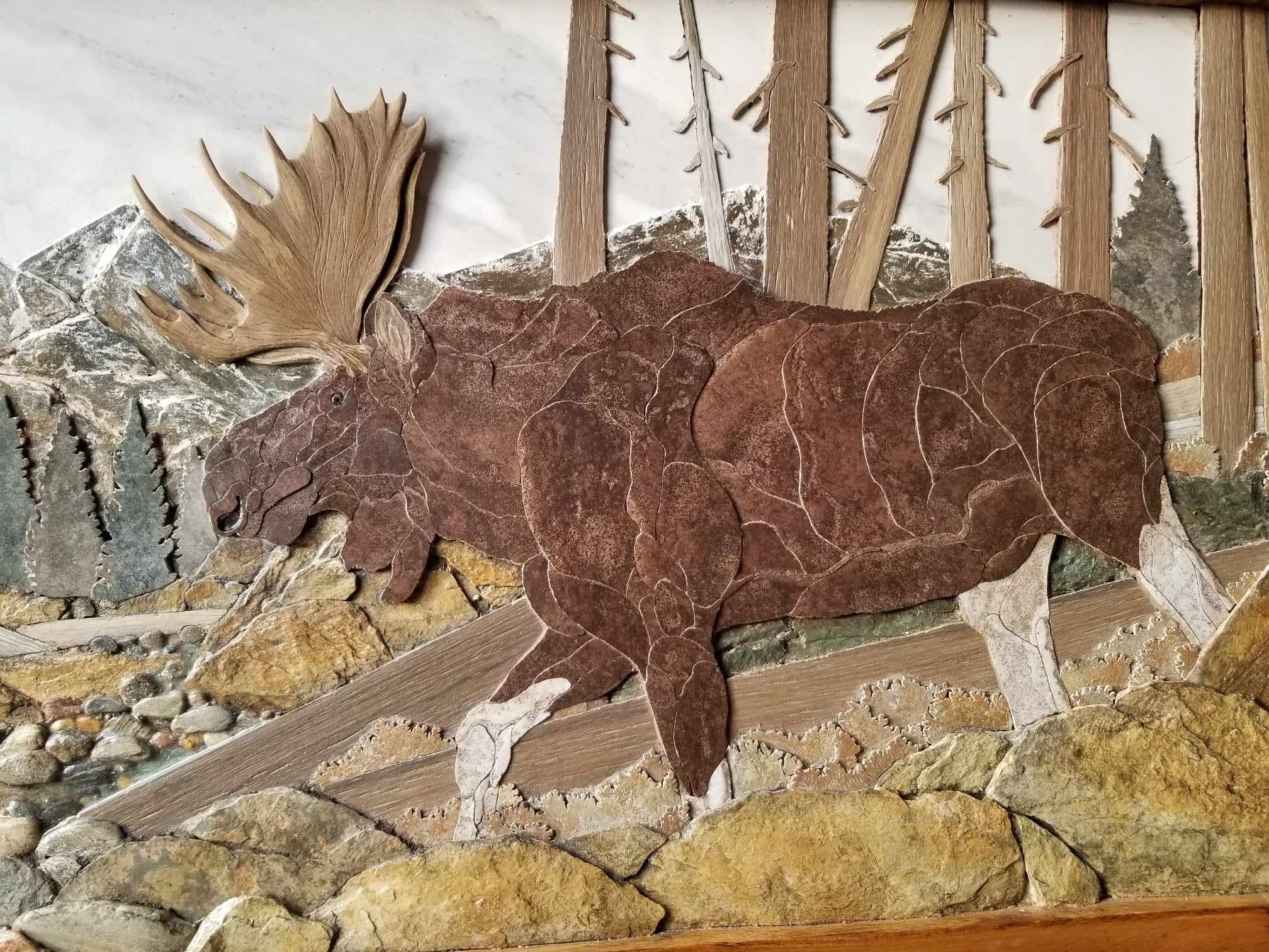 Bull Moose Mosaic,tile Mosaic Artwork, Cut Style Mosaic Moose Wall ...