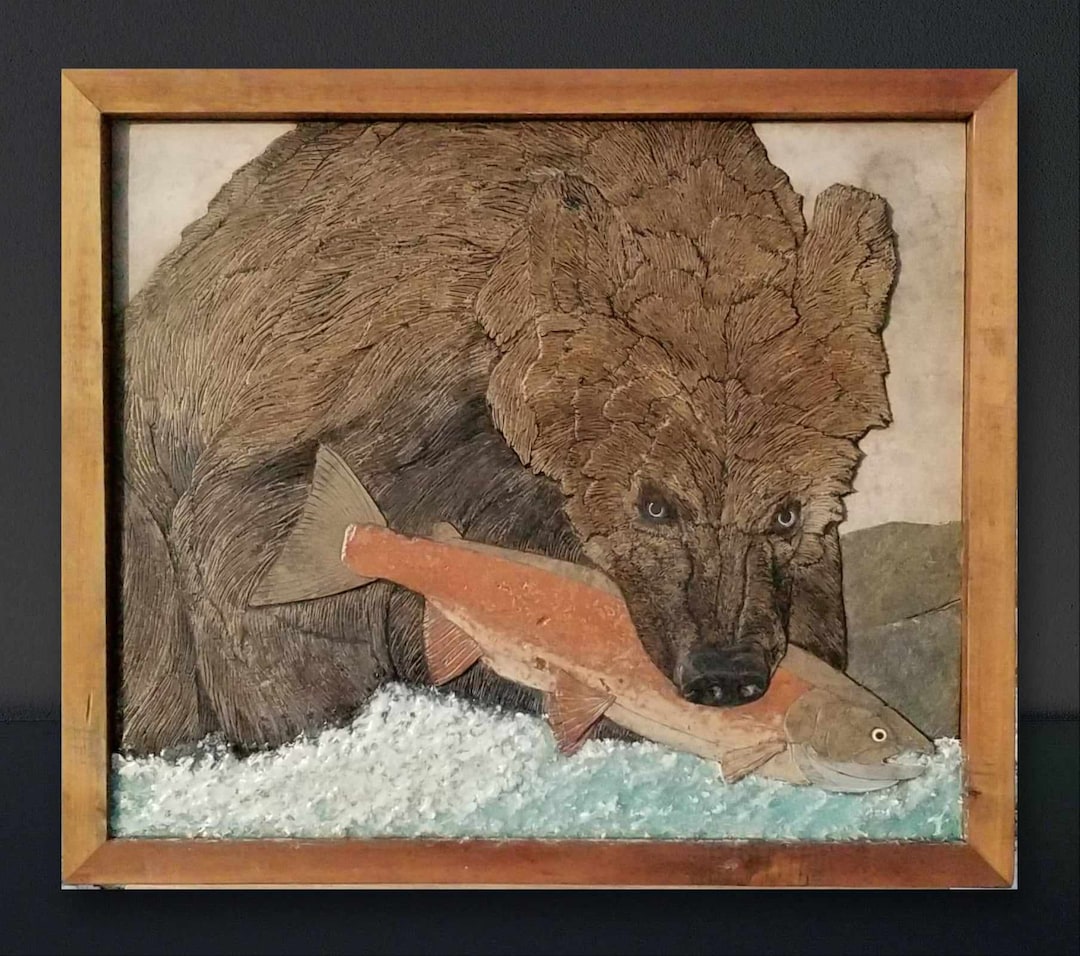 Grizzly Bear Mosaic,tile Mosaic Art,cut Style Mosaic, Wall Hanging ...
