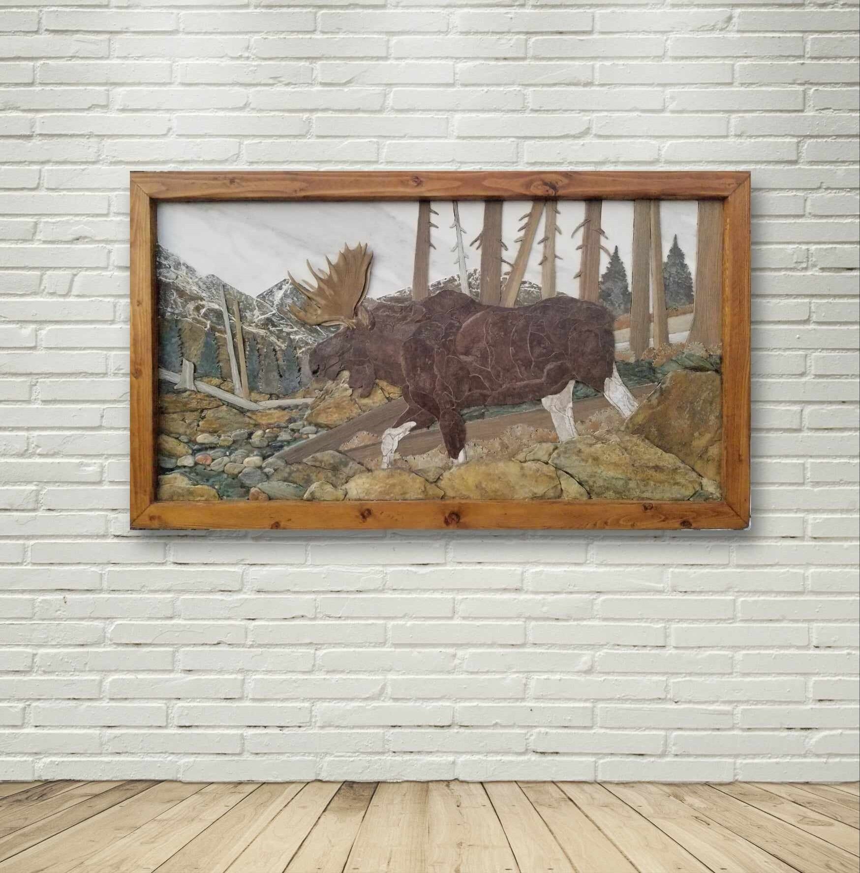 Bull Moose Mosaic,tile Mosaic Artwork, Cut Style Mosaic Moose Wall ...