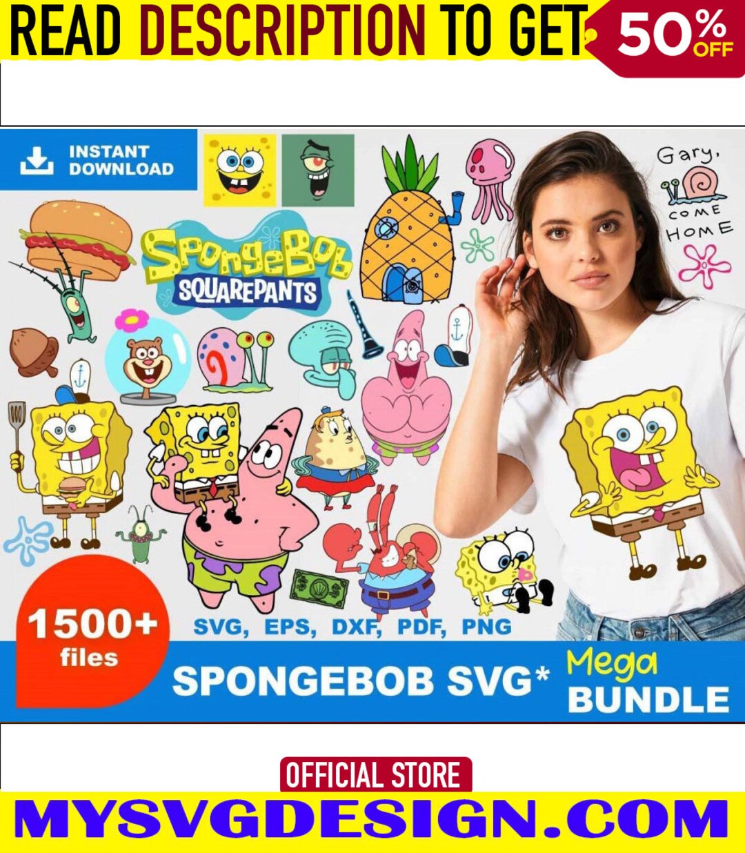 1500 SPONGEBOB SVG BUNDLE ybl - Etsy