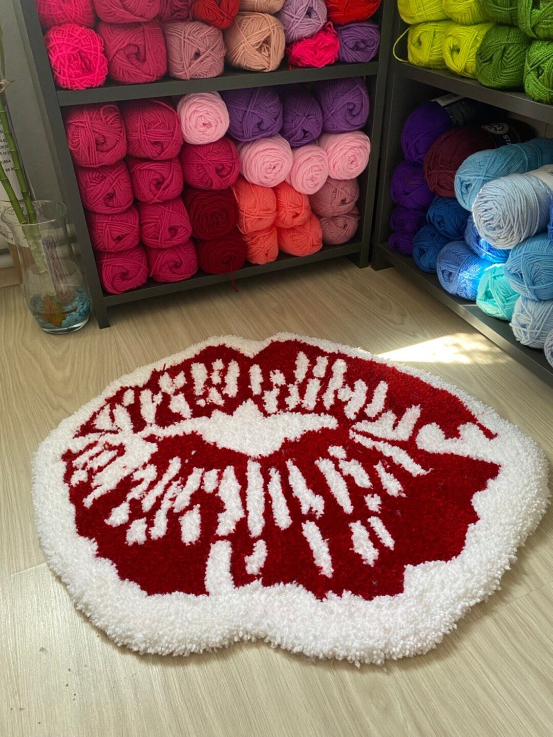 Lip Kiss Tufting Personalized Rug - Etsy