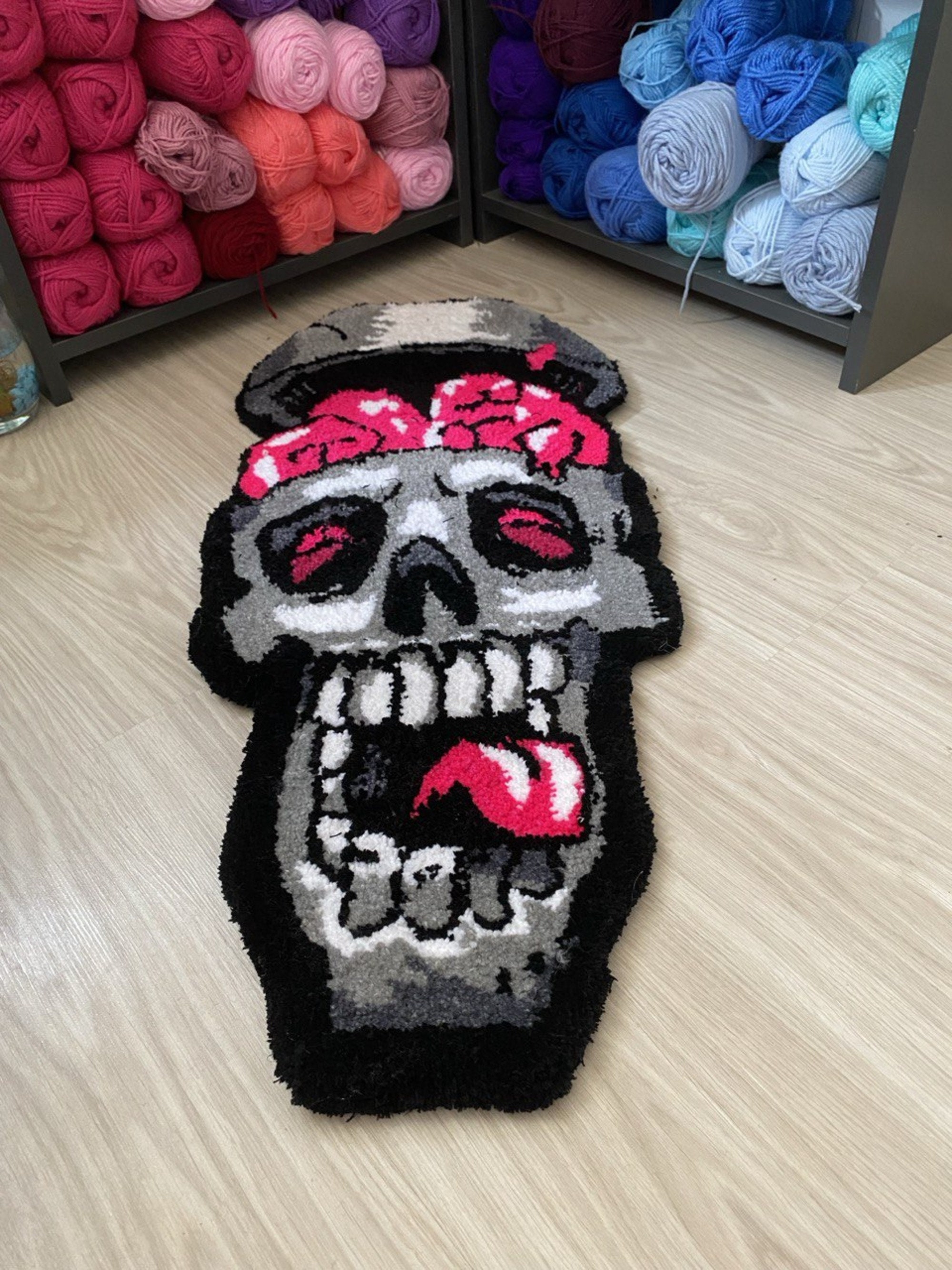 Skull Tufted Rug Handmade Tufting Home Decor Rug - Etsy