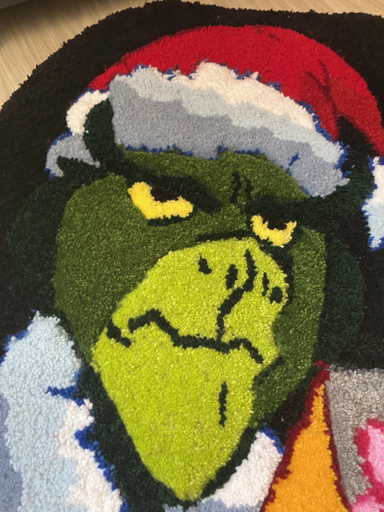 The Grinch Tufted Rug , Handmade Tufting Rug for Chrismas Home Gift - Etsy