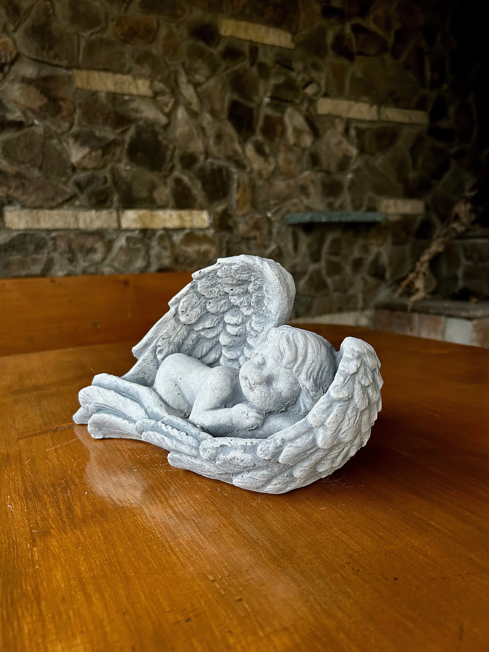 Sleeping Angel Statue, Baby Angel Figurine, Concrete Religious ...