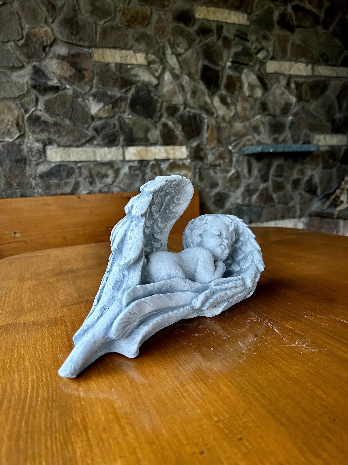 Sleeping Angel Statue, Baby Angel Figurine, Concrete Religious ...