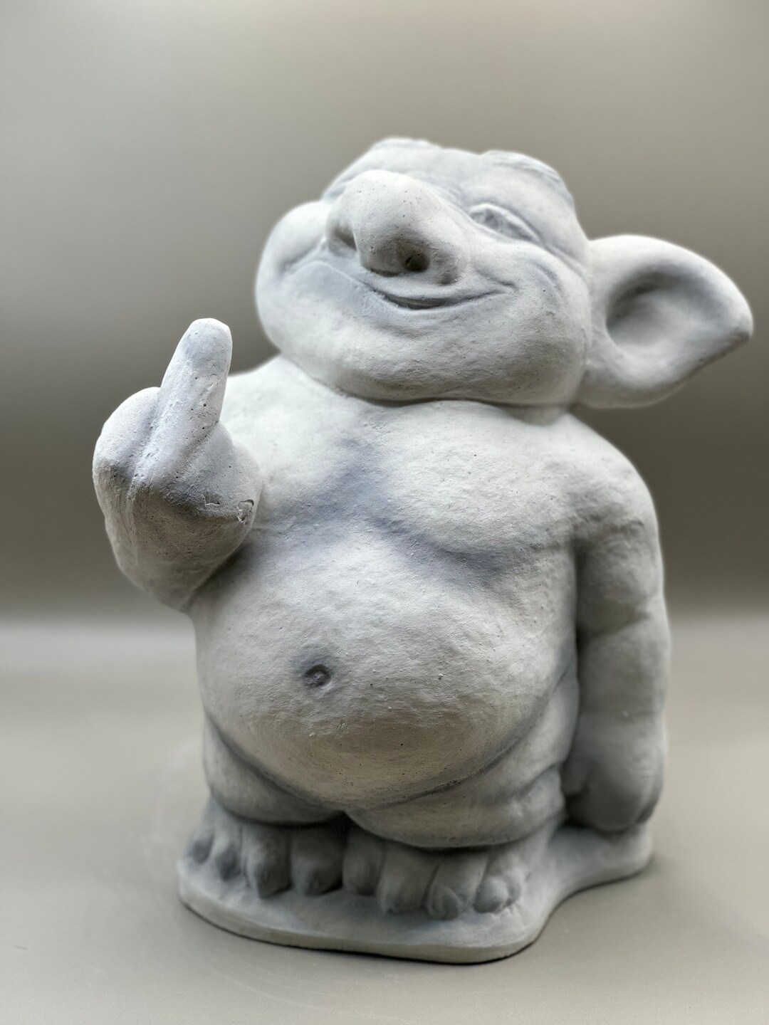 Troll With Middle Finger Troll Concrete Statue Funny Garden - Etsy
