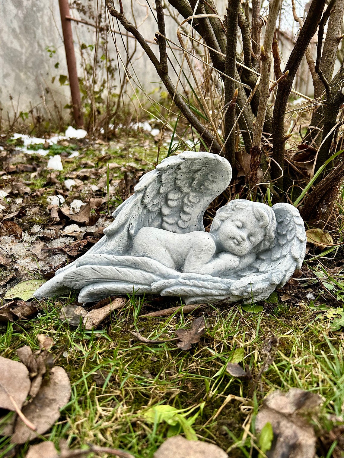 Sleeping Angel Statue, Baby Angel Figurine, Concrete Religious ...