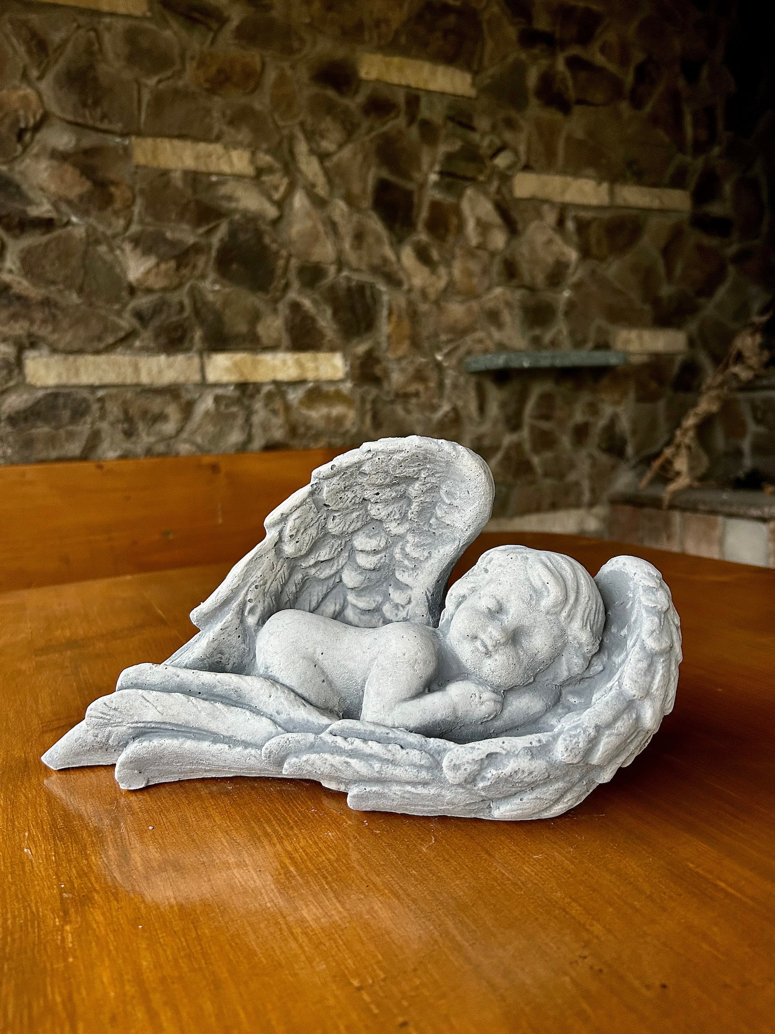 Sleeping Angel Statue, Baby Angel Figurine, Concrete Religious ...