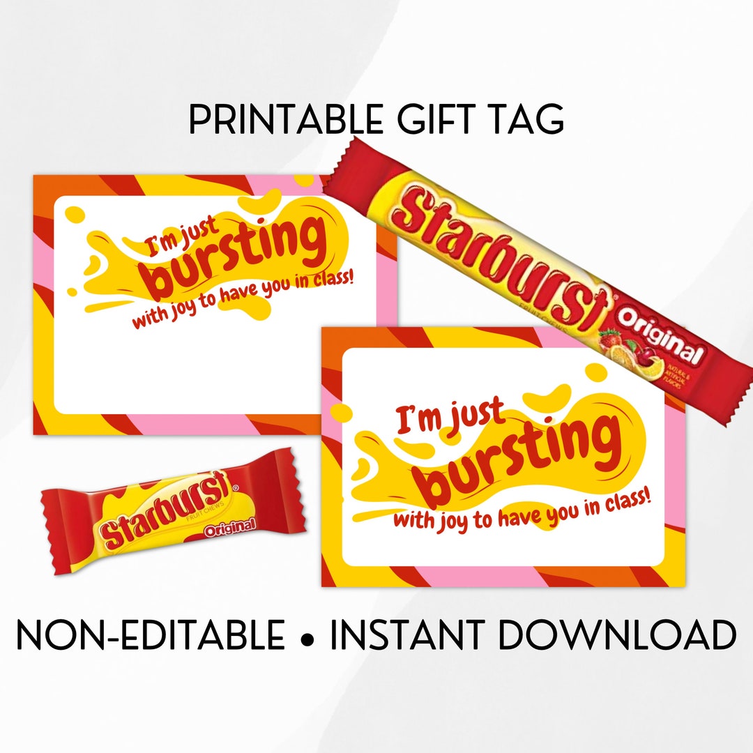 Bursting With Joy in My Class - Starburst Back to School Gift Tag - Non ...