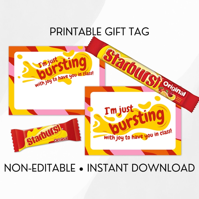 Bursting With Joy in My Class - Starburst Back to School Gift Tag - Non ...