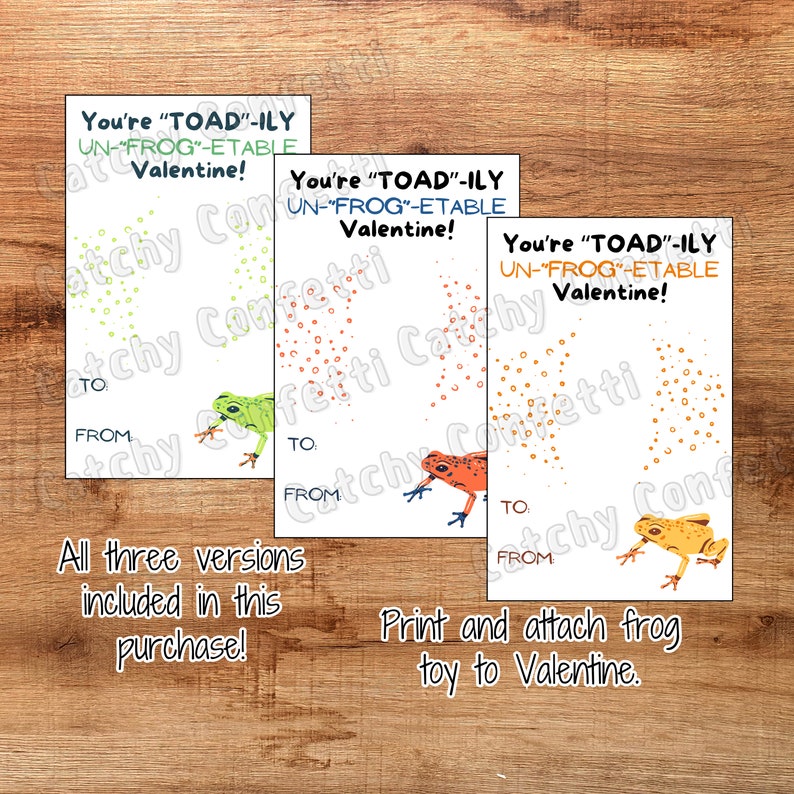 Toy Frog Non-editable Printable Valentines; Non-edible Valentine; You ...