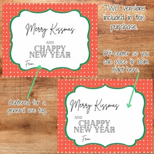 Non-editable Christmas Chapstick Tag, Merry Kissmas and a Chappy New ...