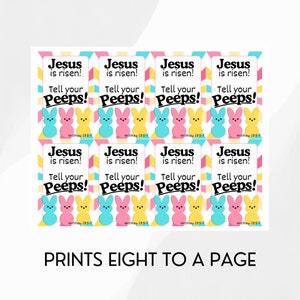 Jesus is Risen Tell Your Peeps; Peeps Christian Non-editable Printable ...