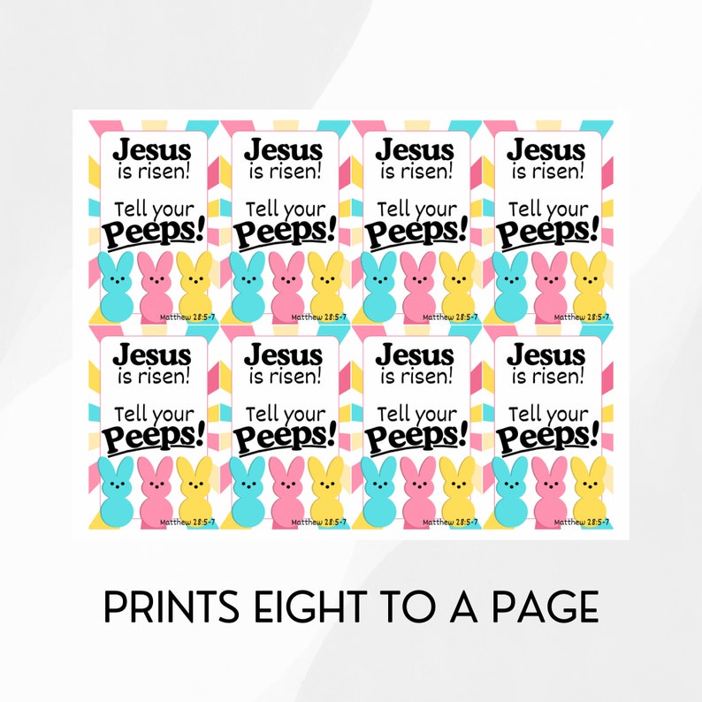 Jesus is Risen Tell Your Peeps; Peeps Christian Non-editable Printable ...