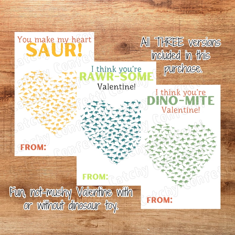 Dinosaur Non-editable Printable Valentines; Non-edible Valentine; You ...