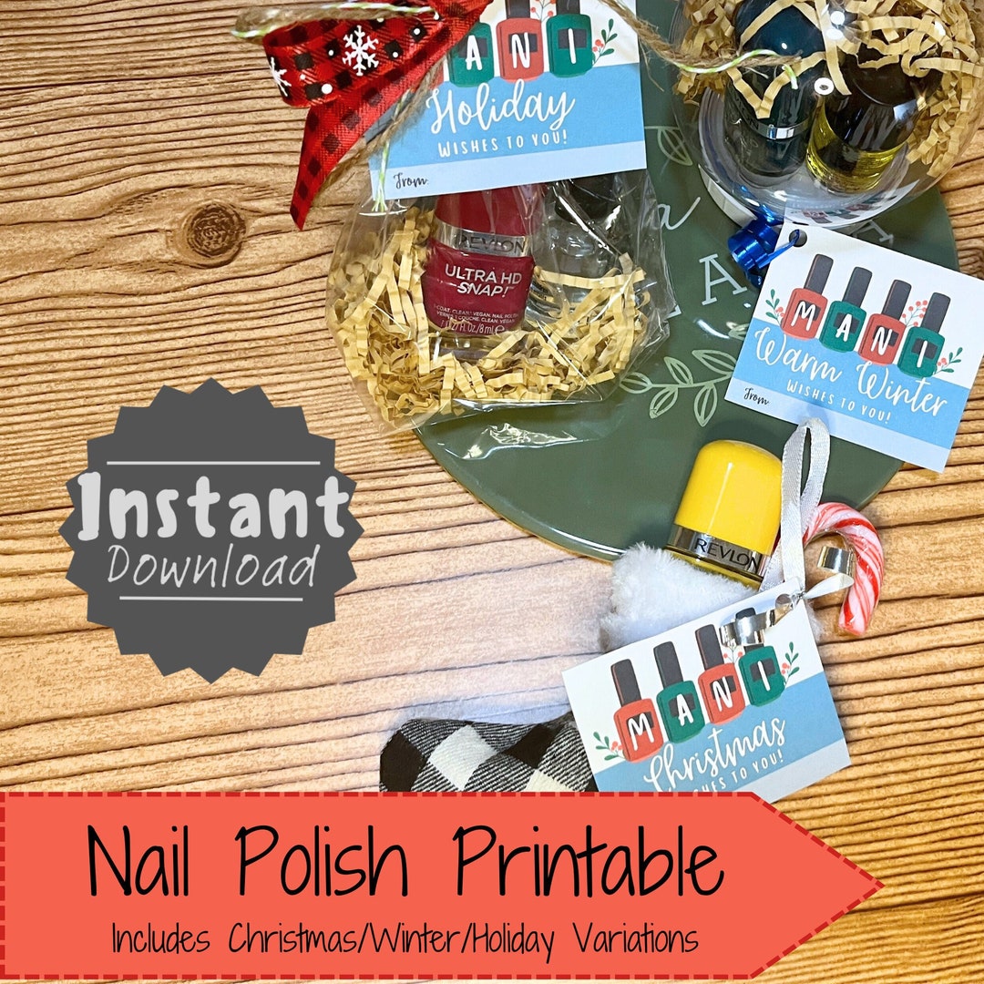 Non-editable Christmas Nail Polish Tag, Christmas, Holiday, Winter ...