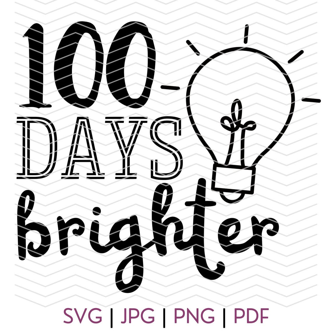 100 Days Brighter 100th Day of School SVG Cut File / JPG / PDF Cricut ...