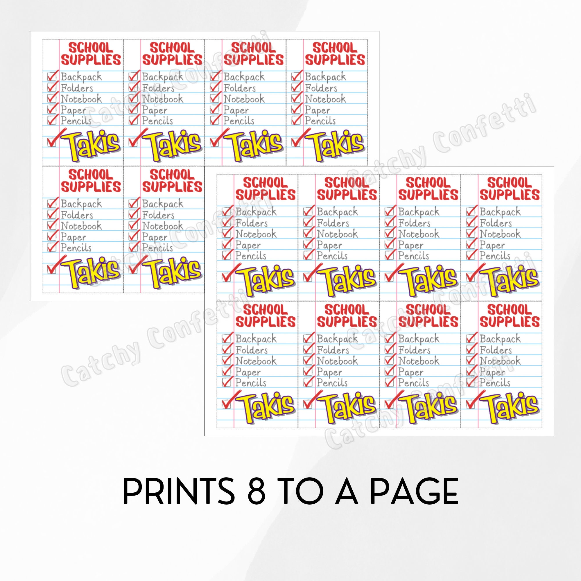 Takis Back to School Gift Tag - School Supplies Includes Takis - Non ...