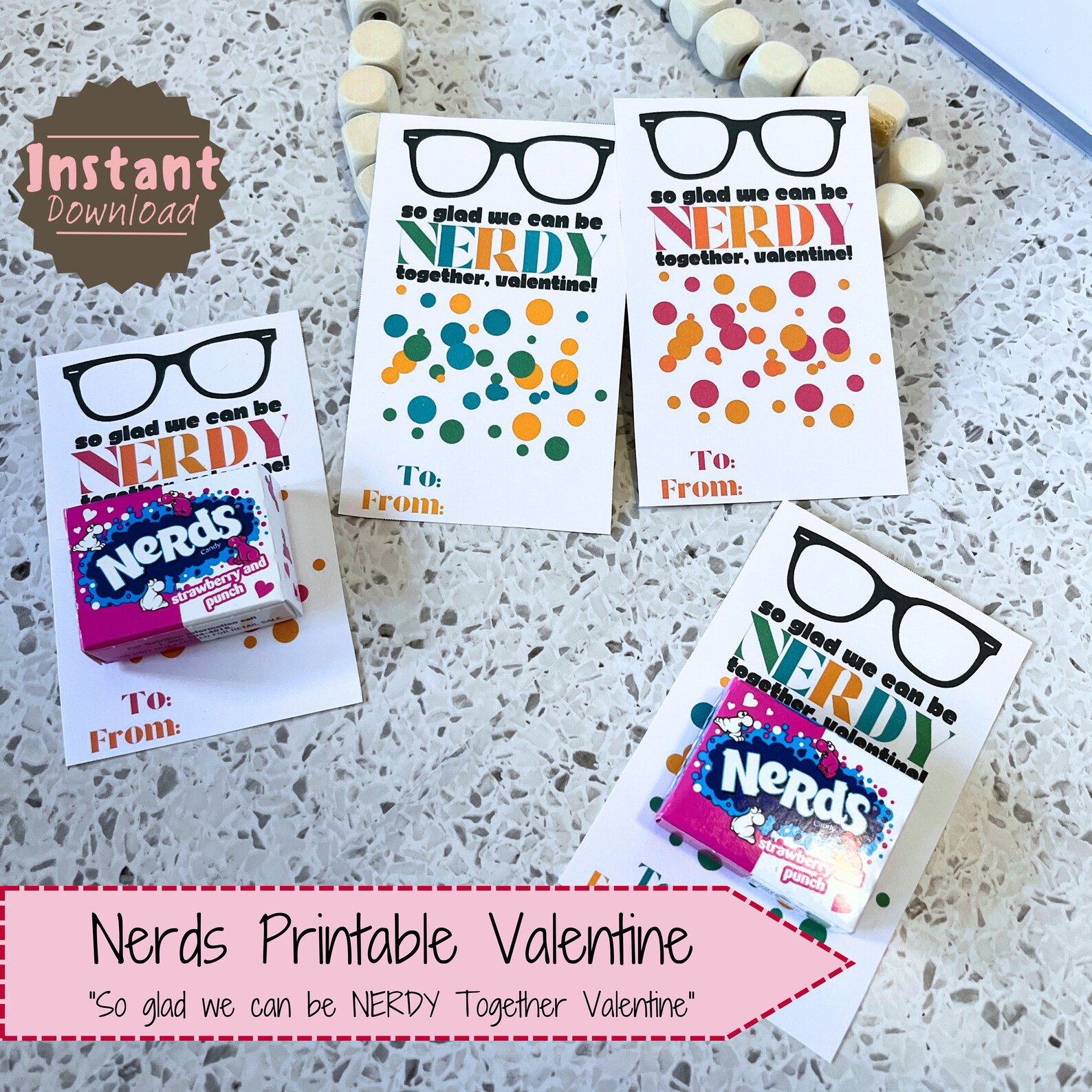 Nerds Non-editable Printable Valentines; so Glad We Can Be Nerdy ...
