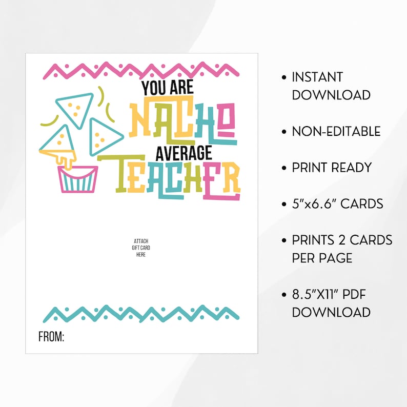 Nacho Average Teacher, Chipotle Moes Gift Card Tag, Teacher’s ...