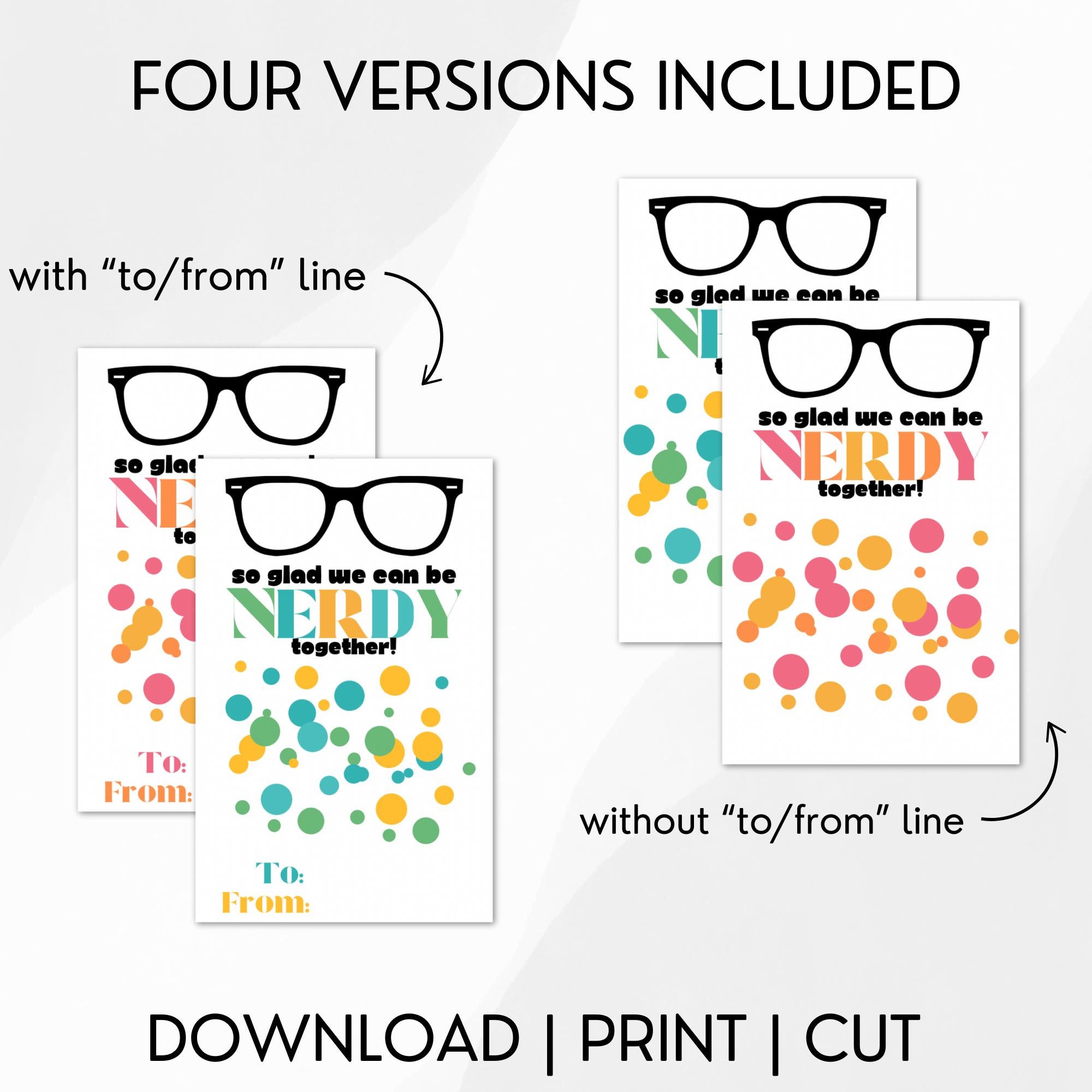 Nerds Non-editable Printable Nerds Class Treat Tag; so Glad We Can Be ...