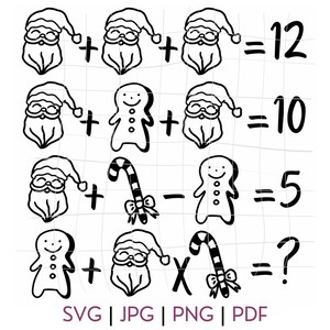 Christmas Math Algebra Cut File - SVG Cut File / Jpeg / PNG / PDF ...
