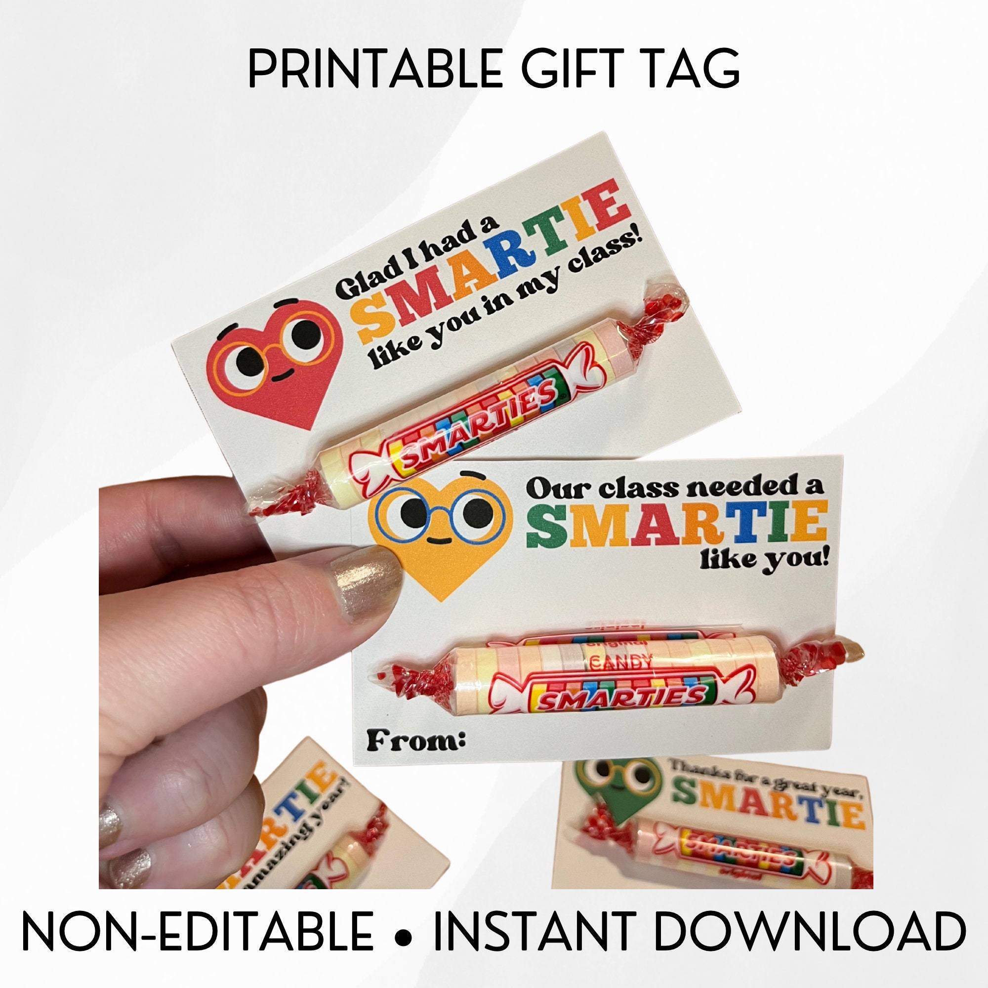 Non-editable Smarties Last Day of School Gift Tag Class Treat - Etsy