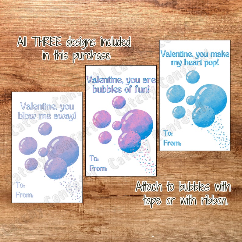 Bubbles Non-editable Printable Valentines; Non-edible Valentine; You ...