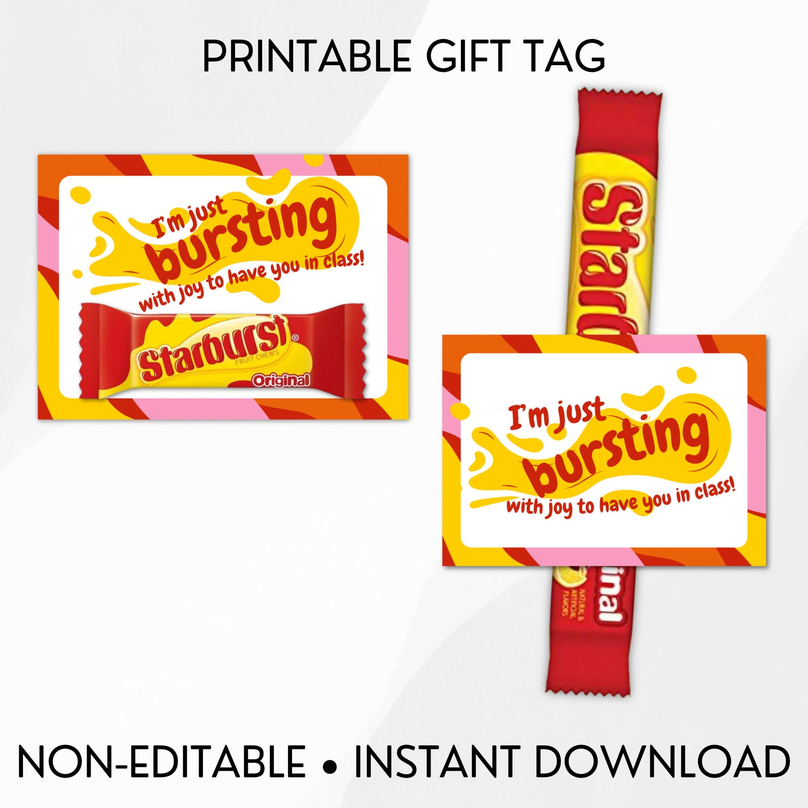 Bursting With Joy in My Class - Starburst Back to School Gift Tag - Non ...