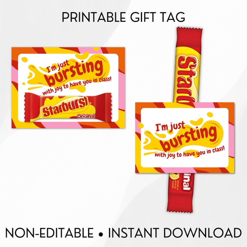 Bursting With Joy in My Class - Starburst Back to School Gift Tag - Non ...