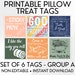 Camp Pillow Gift Tags - Group A - Set of 6 - Etsy