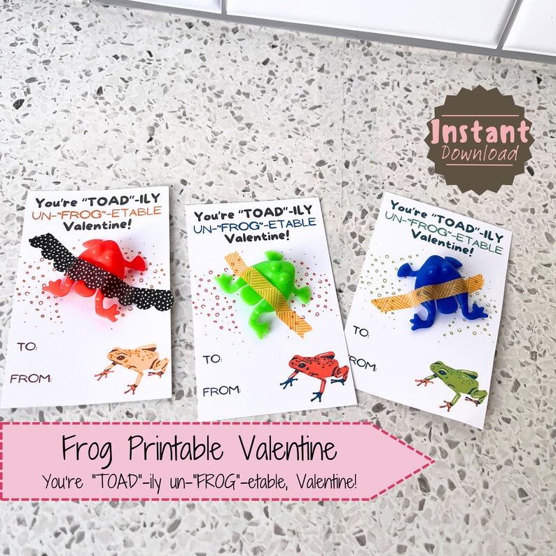 Toy Frog Non-editable Printable Valentines; Non-edible Valentine; You ...