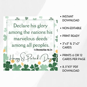 St Patrick’s Day Scripture Printable Card/gift Tag - Etsy
