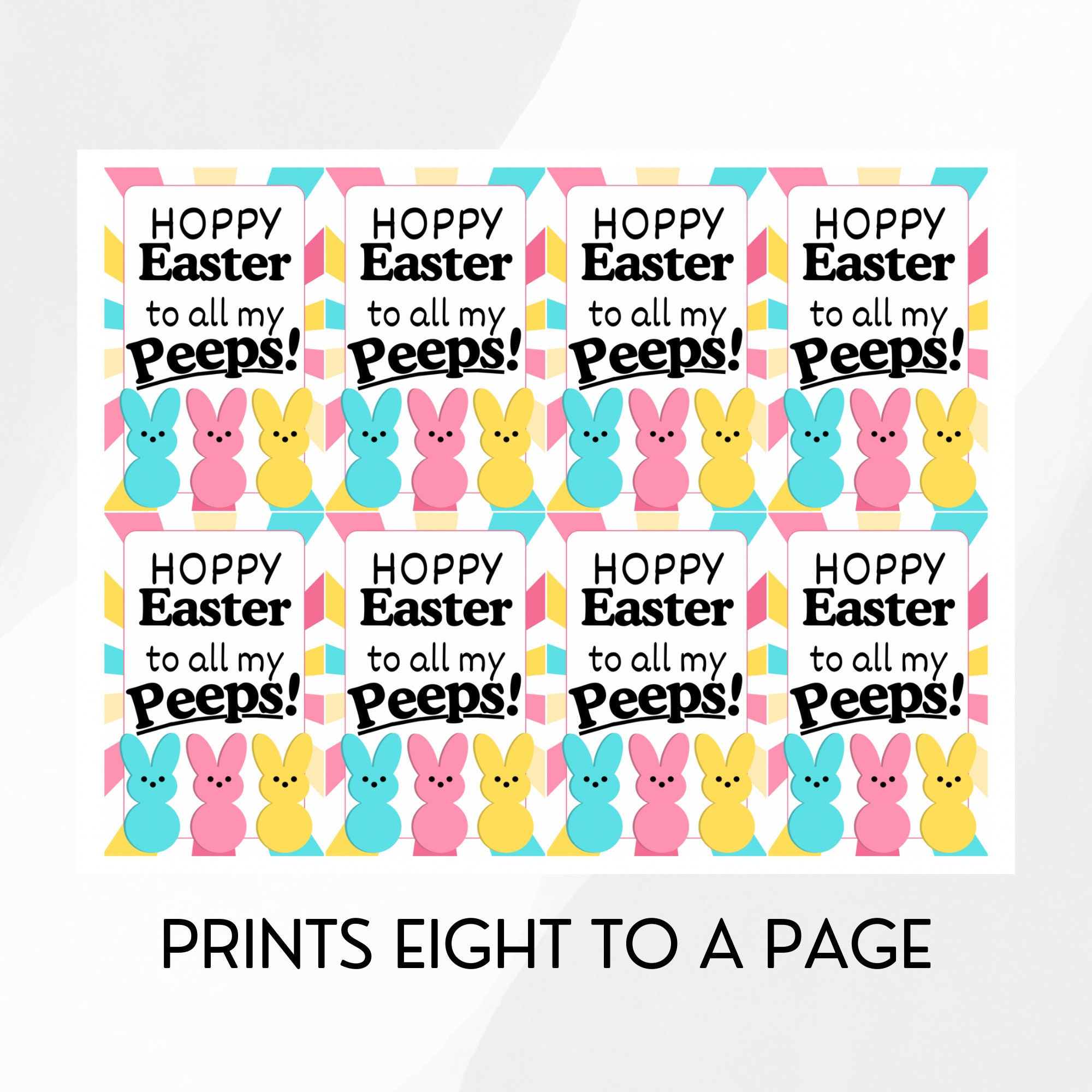 Hoppy Easter to All My Peeps Peeps Non-editable Printable Gift Tags - Etsy