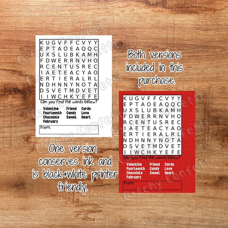 Word-search Non-editable Printable Valentines; Non-edible Valentine ...