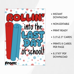 Non-editable Fruit Roll Last Day of School Gift Tag - Class Treat ...