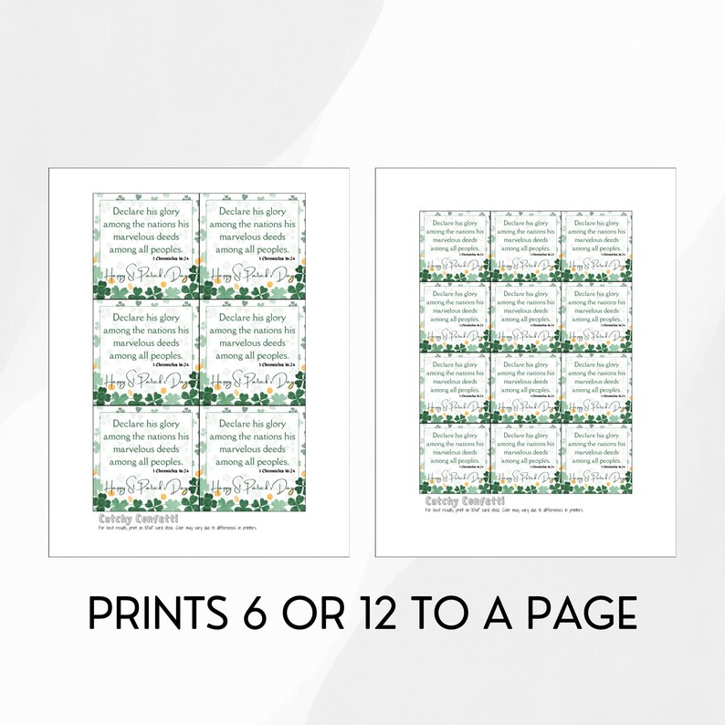 St Patrick’s Day Scripture Printable Card/gift Tag - Etsy