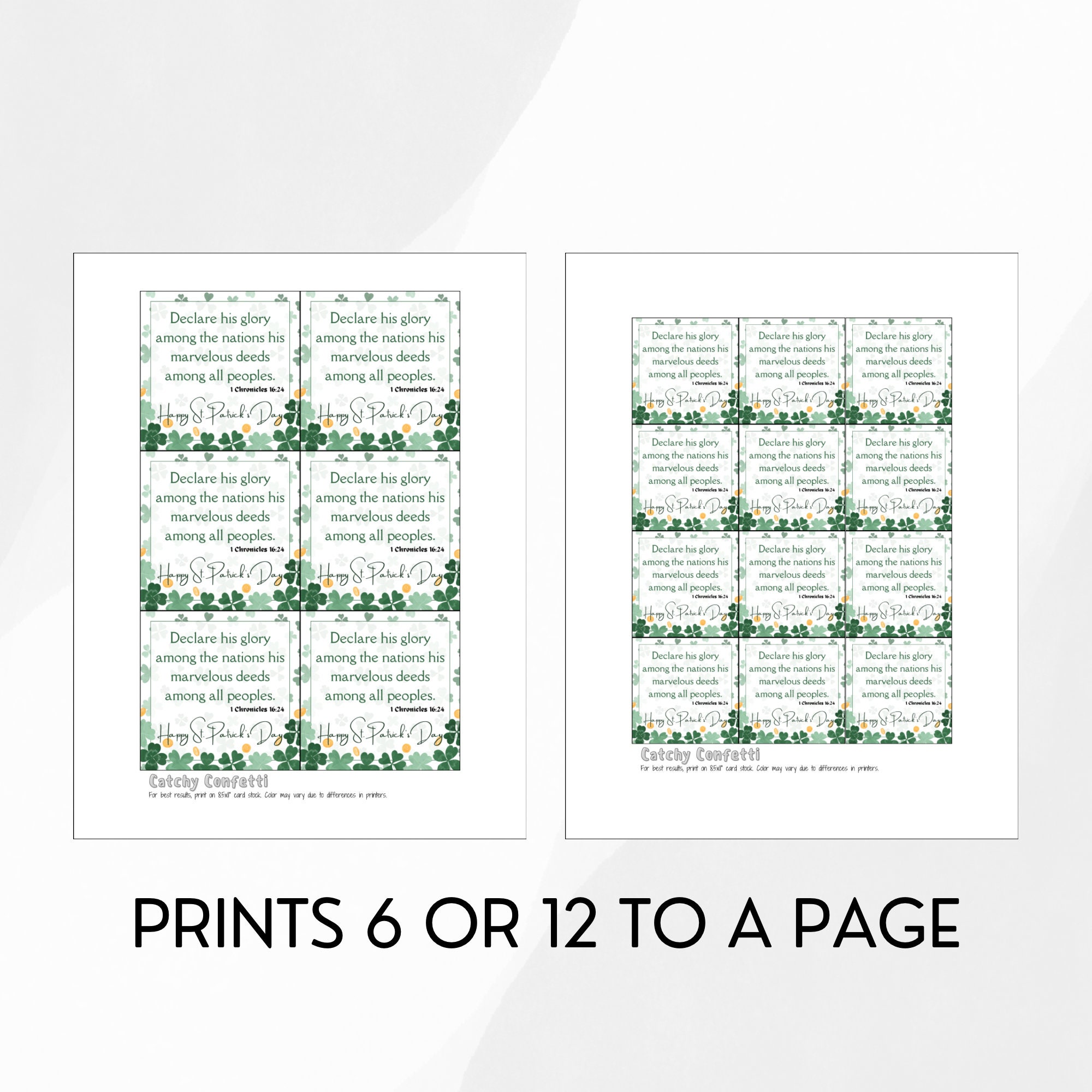 St Patrick’s Day Scripture Printable Card/gift Tag - Etsy