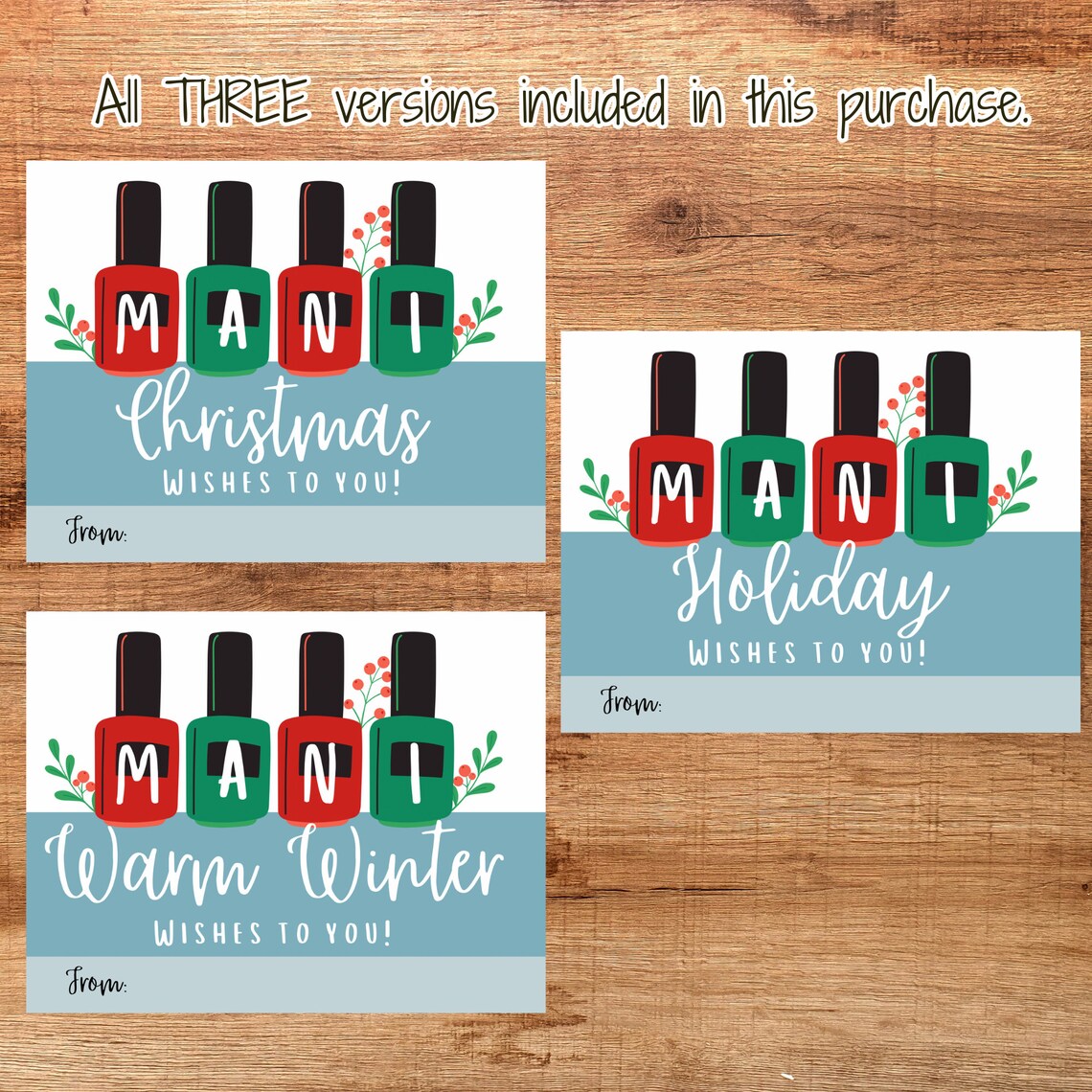 Non-editable Christmas Nail Polish Tag, Christmas, Holiday, Winter ...