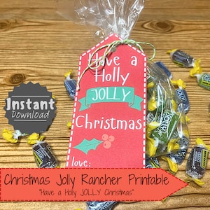 Non-editable Jolly Rancher Printable Tag, Christmas, Neighbor Gift ...