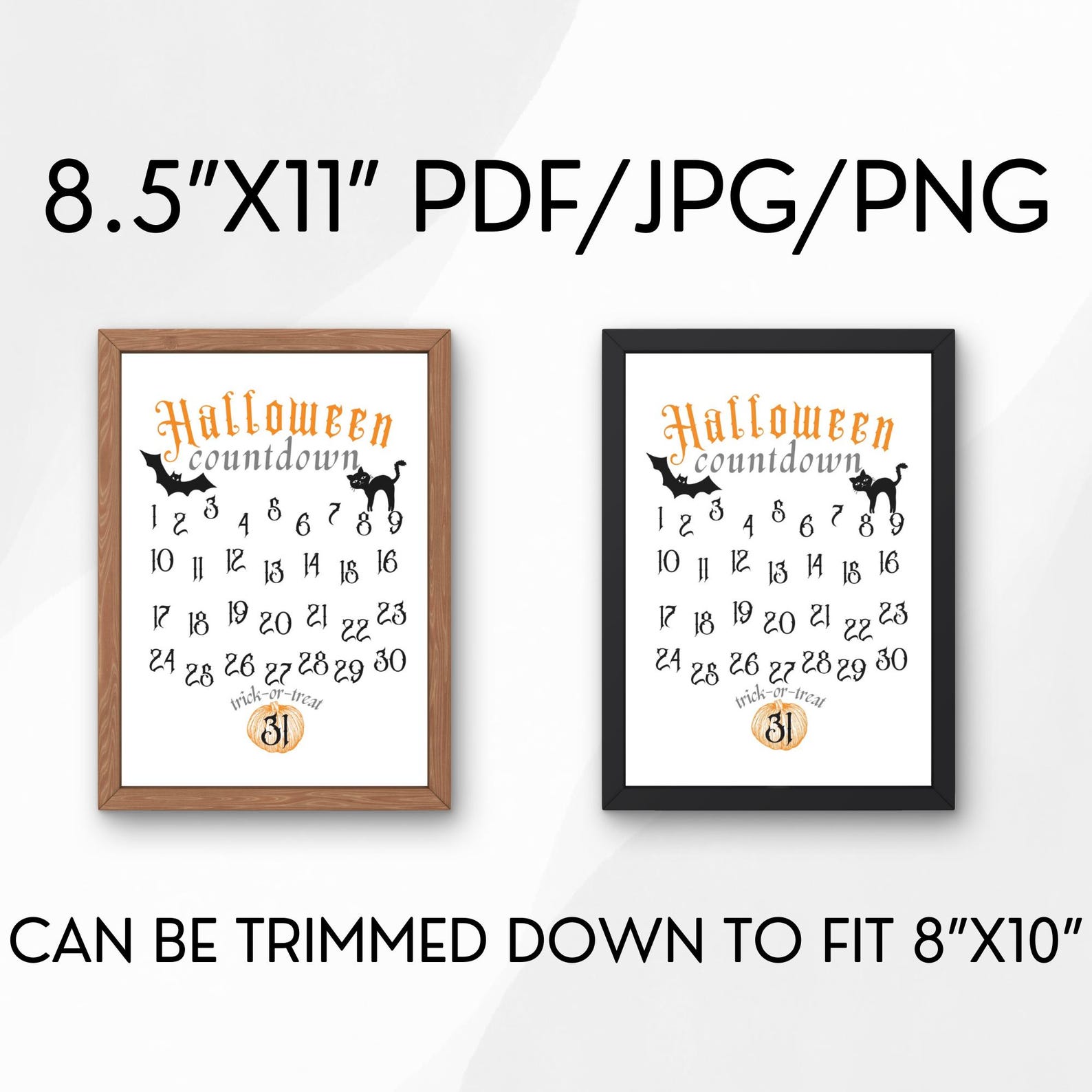Printable Creepy Halloween Countdown Calendar - Non-editable - Instant ...