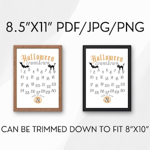 Printable Creepy Halloween Countdown Calendar - Non-editable - Instant ...