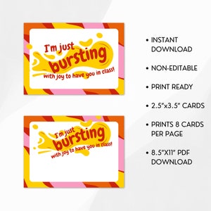 Bursting With Joy in My Class - Starburst Back to School Gift Tag - Non ...