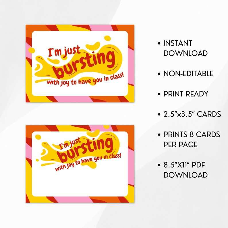 Bursting With Joy in My Class - Starburst Back to School Gift Tag - Non ...