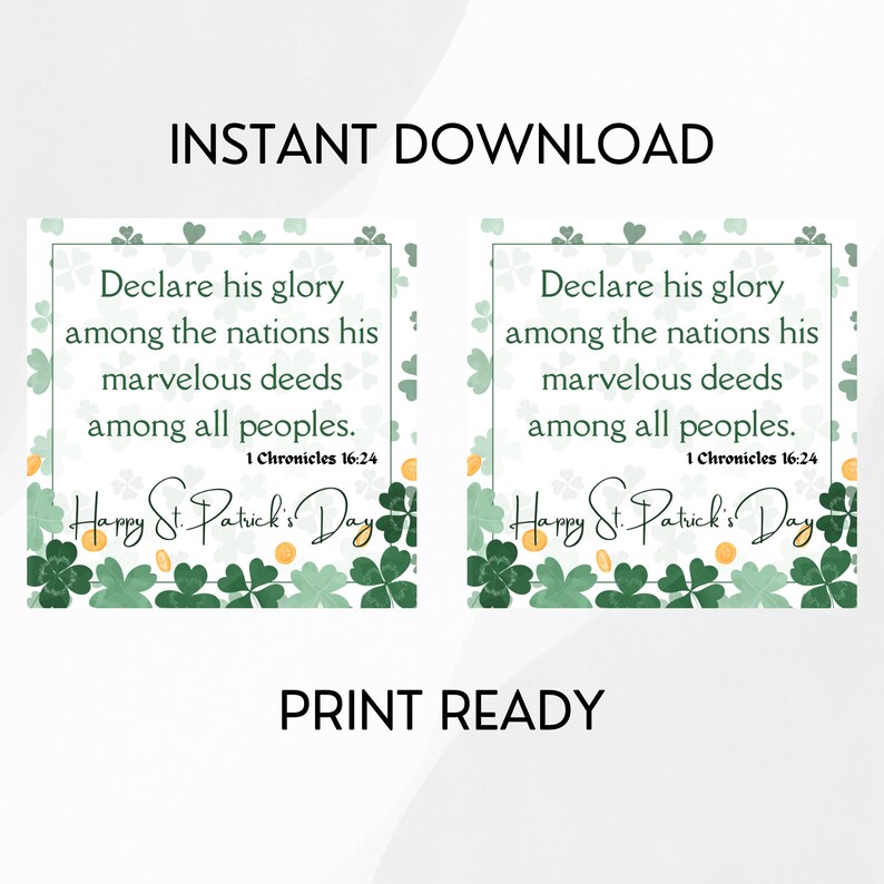 St Patrick’s Day Scripture Printable Card/gift Tag - Etsy